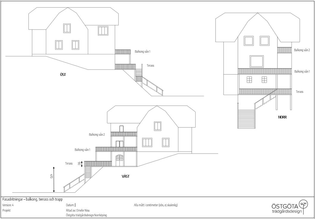 Fasad- och sektionsritningar | Östgöta Trädgårdsdesign
